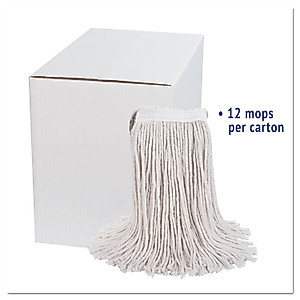 Boardwalk BWK224CCT 24 oz. Cotton Premium Cut-End Wet Mop Heads - White (12/Carton)