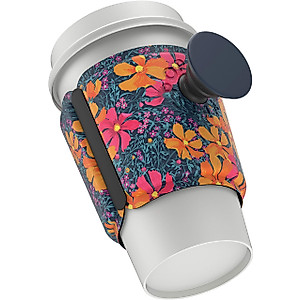 PopSockets PopThirst Cup Sleeve, Drink Holder, Koozie - Flower Power