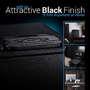 AdirOffice Pistol Safe - Electronic, Easy to Install, Heavy Duty Storage for Firearms Cash Jewelry Documents & More - For Home Office Hotel Use (Black, Medium)