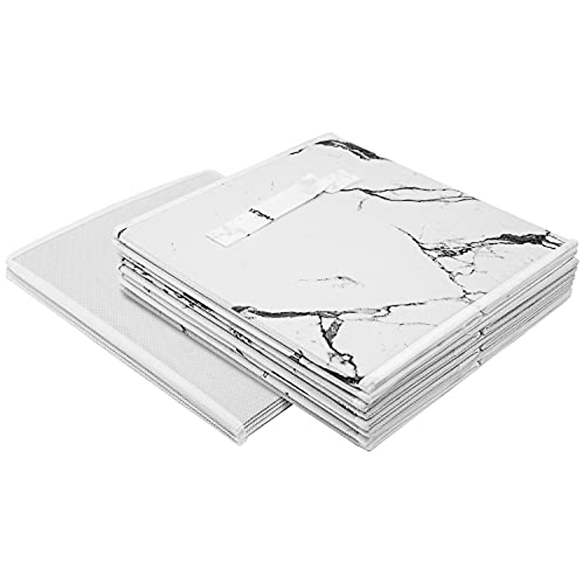 Sorbus Fabric Foldable Storage Cubes Organization Bins, Great for Home Organization, Living Room, Cube Storage Bins, for Closet, Nursery, Playroom, College Dorm, Marble Print Fabric (4, Pack, White)