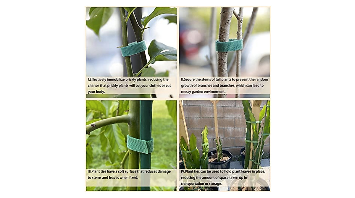 Reusable Plant Ties Velcro Straps,Green Nylon Plant Tie Strap Gardening ...