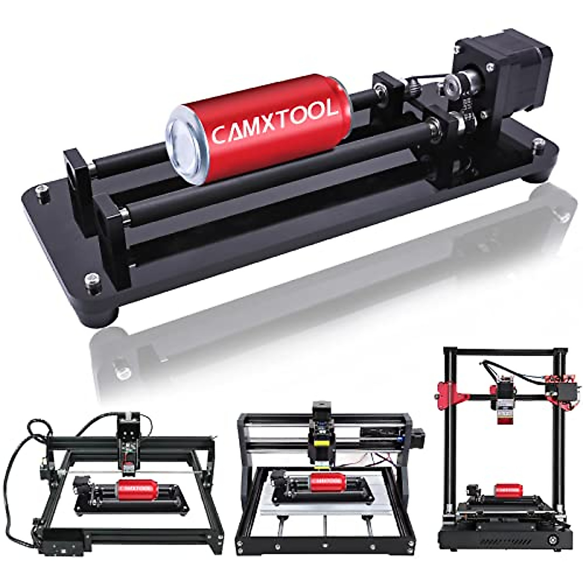 Laser Rotary Roller, Laser Engraver Y-axis Rotary Roller Engraving Module for Cylindrical Objects , Compatible with Most Kinds of CNC Laser Cutter and Engraver Machine, 3D Printer Accessories