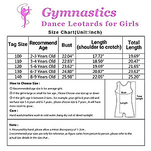 MYQFF Gymnastics Leotards for Girls Dance Tumbling Unitards Biketards Unicorn Hotpink 3t 4t
