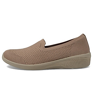 SKECHERS Women's Arya-Clear Skies Loafer, Dark Taupe, 5