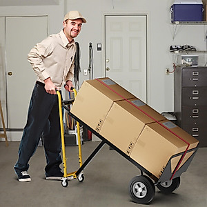 Goplus Convertible Hand Truck, 3-in-1 Metal Dolly Cart with 4 Rubber Wheels, 1000 lbs Max Load Capacity, Heavy-Duty Industrial Collapsible Cart for Transport & Moving in Warehouse, Home, Supermarket