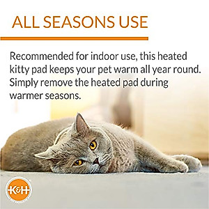 K&H Pet Products Thermo-Kitty Heated Pet Bed Deluxe Large Mocha/Leopard 20" 4W