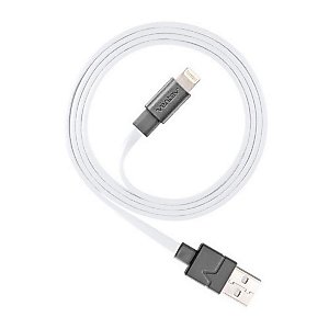 Ventev Chargesync Apple Lightning Cable | Flat, Tangle-Resistant Cable, MFi Certified, Providing the Power you Depend on to Charge your Devices and Transfer Photos, Music and More with Ease | 6ft White
