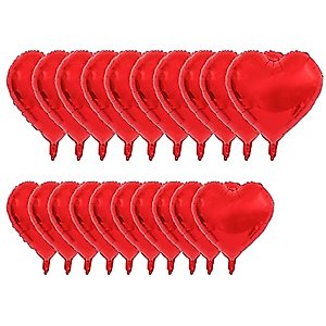 Ekoropshop 20 Pieces Red Heart Foil Balloons Valentine's Day Love Balloons for Valentine's Day Wedding Birthday Party Decorations