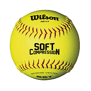 Wilson Sporting Goods A9117 Soft Compression Softball (12-Pack), Optic Yellow, 12-Inch (WTA9117B)