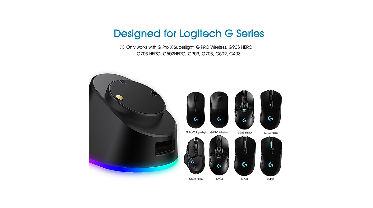 Premium Metal Charging Dock for Logitech Gaming Mice