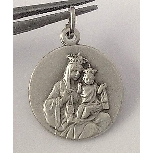 CARMEL SCAPULAR MEDAL (OUR LADY OF MOUNT CARMEL - VIRGIN OF CARMEL) - 100% MADE IN ITALY (Round Shape)