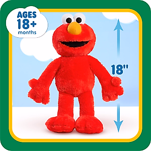 Just Play Sesame Street Big Hugs 18-inch Large Plush Elmo Doll, Soft and Cuddly, Red, Pretend Play, Kids Toys for Ages 18 Month