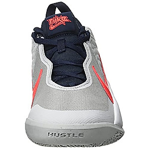 Nike Kid's Team Hustle D10 (GS) Basketball Shoe (7, Light Smoke Grey/Bright Crimson, Numeric_7)