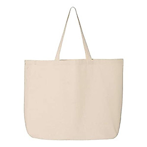 shop4ever Orange Jack O' Lantern Pumpkin Face Halloween Trick or Treat Jumbo Heavy Canvas Tote Reusable Shopping Bag Natural JUMBO 1