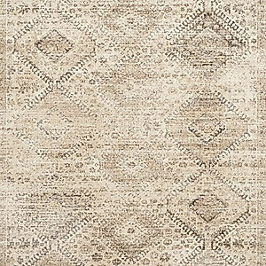 SAFAVIEH Vintage Collection Area Rug - 8' x 10', Stone, Oriental Distressed Viscose Design, Ideal for High Traffic Areas in Living Room, Bedroom (VTG118-3440)