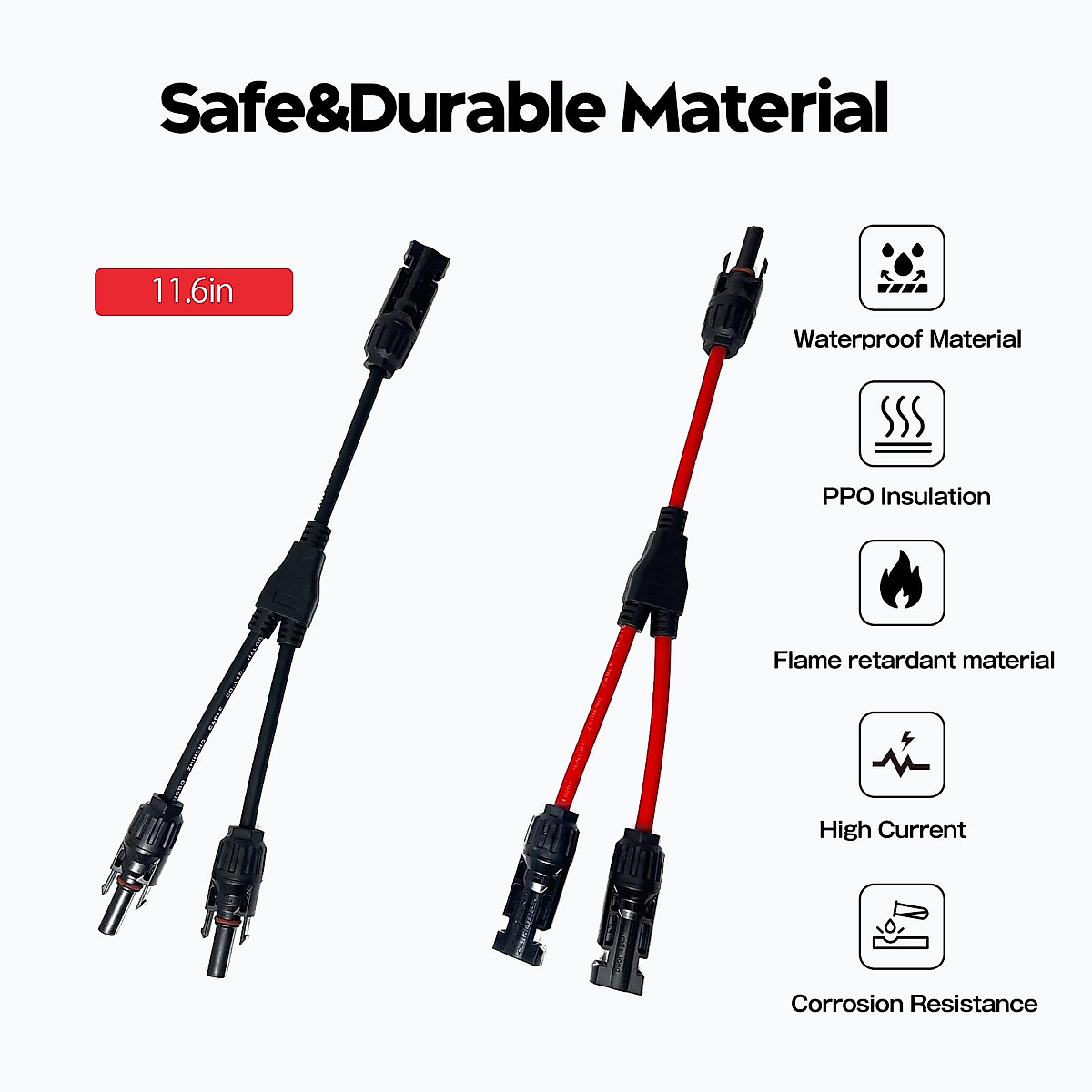 Solar Connectors Y Branch Solar Panel Connector, Solar Cable, Wire Plug Tool Kit for Solar Panel(M/FF+F/MM)
