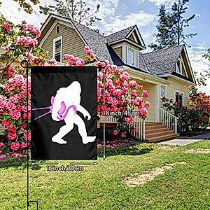 12 x 18 Inch Garden Flag Bigf-oot Lawn Flamingo Double Sided Holiday Yard Decoration Winter Yard Flag Outdoor Flag Decor