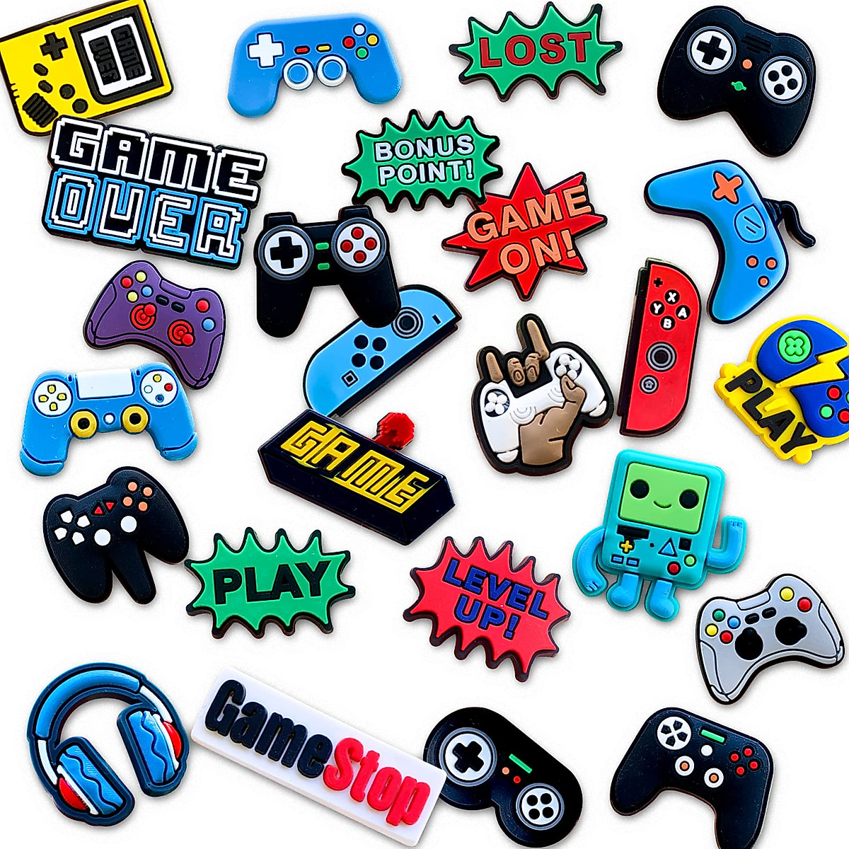 Euphaglaia 25 35Pcs Video Game Charms for Clog Shoes Decoration, Game Handle Charms Accessories for Adult Men (25)