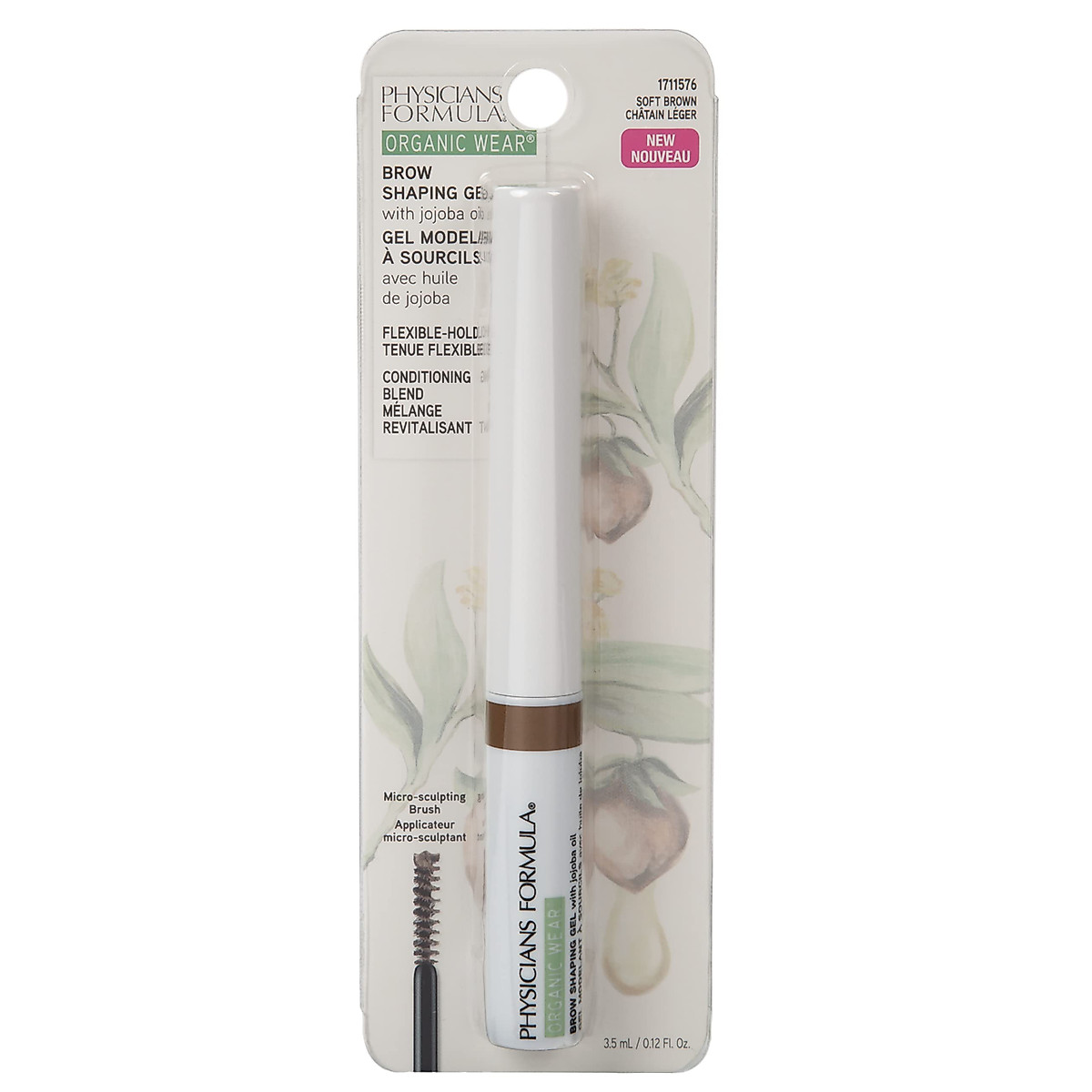 Physicians Formula Organic Wear Brow Gel, Soft Brown, 0.12 Fl Ounce
