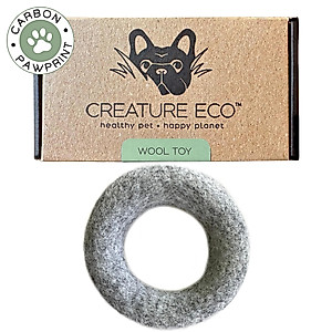 Creature ECO Organic Wool Ring Dog Toys for Moderate Chewers - Eco-Friendly Puppy Toys for Interactive Play - Natural Non Toxic Fetch Toy, Safe for Your Pet & The Planet - 1 Pack