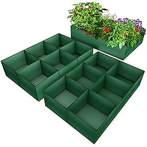 UCandy Pack 2 of Garden Bags to Grow Vegetables with 6 Partition Grids,Durable PE Raised Garden Bed,Suitable for Potato,Tomato,Flower Planter Bags (2)