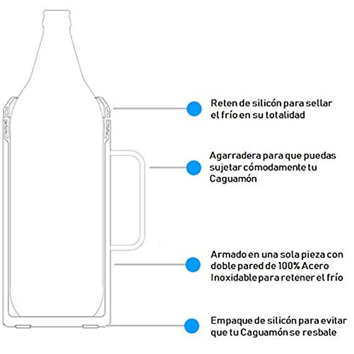 Gteller 40oz stainless steel cooler, double walled vacuum insulated bottle holder&keeper (Silver)