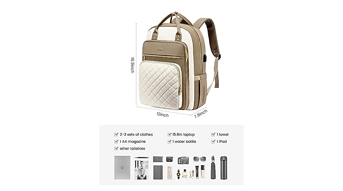 Stylish LOVEVOOK Laptop Backpack for Women - USB Port