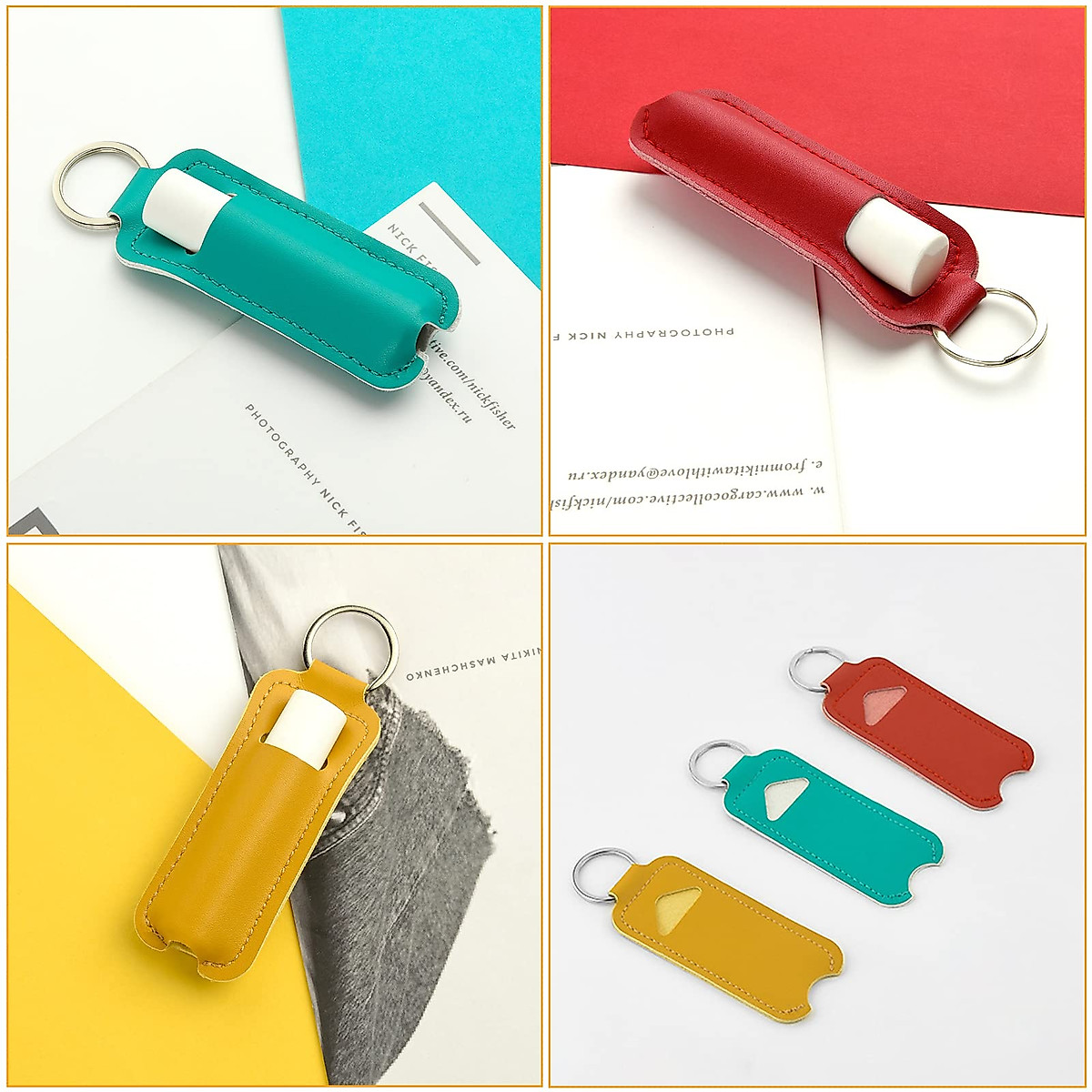 YEEPSYS Chapstick Holder for Lipstick, Keychain Lip Balm Holder, Women Travel Makeup Accessories (3 Pack)