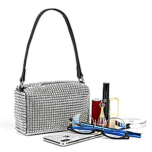 Bling Bling Crystals Evening Clutch Bag for Women Girls Sparkling Crossbody Bag Wedding Prom Party Club Purses Handbags
