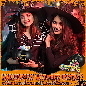 Uiifan 12 Pcs 15 oz Halloween Cauldron Plastic Witches Brew Cauldron Pot Halloween Cauldron Candy Bowl for Halloween Party Decorations (Clover Style)