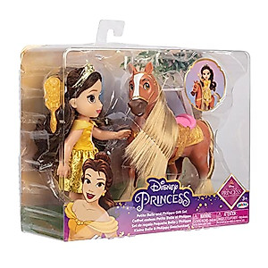 Disney Princess Belle Doll & Phillipe Petite Gift Set, Yellow