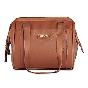 Igloo 26-can Premium Luxe Softsided Dual Compartment Backpack, Cognac