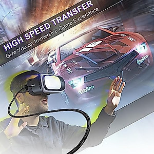 ovsor Professional VR Link Cable - Compatible with Meta Oculus Quest 2, 4.5 m VR Headset Cable Link for PC Gaming, High Speed Data Transfer and Charging USB C Cable