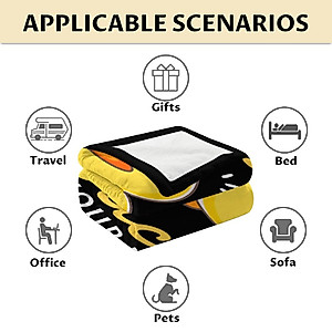 Personalized Duck Throw Blanket - Soft, Fuzzy & Warm - 40x50 Inches Small Blanket for Couch, Sofa - Black Cute Throw Gift for Girls, Boys