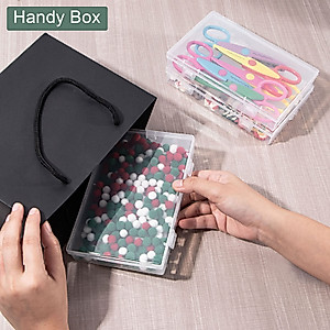 Ganydet 6 Packs Small Plastic Containers, Rectangular Plastic Box, Small Plastic Boxes with Lid, Craft Containers for Craft Supplies and Little Bits, 7.2'' × 4.6'' × 1.3''