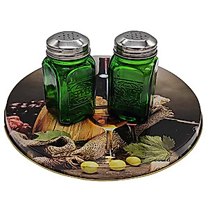 Kerixi Old-Fashioned Retro Salt and Pepper Shakers Green Glass