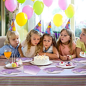 96 Pcs Ombre Purple Party Supplies Set for 24 Guests Gradient Pastel Purple Tableware Plates Dinnerware Table Decorations for Girl Woman Light Purple Sprinkle Wedding Birthday Anniversary Party Favors