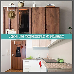 MGahyi Over The Door Hooks Hanger, Moving 6-Hooks,Over Door Towel Rack,Door Coat Hanger, Upgraded Long Arms for Bathroom Accessories (White)