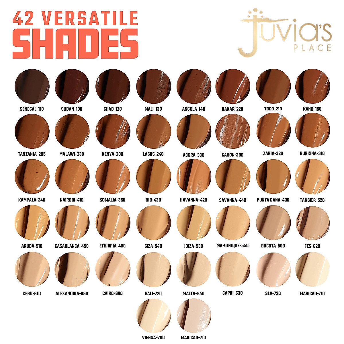 Juvia's Place I Am Magic Velvety Matte Liquid Foundation 330 - Accra - Dark w/Cool Olive Undertone, Makeup Foundation Full Coverage, Lightweight, Long Wear, Velvety Matte Finish