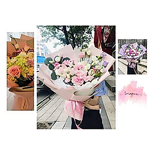 XICHEN 20 Counts /10 Colors Gold Edge Flower Wrapping Paper,Florist Bouquet Supplies,DIY Crafts,Gift Packaging or Gift Box Packaging, Waterproof Floral Wrapping Paper 22.8 * 22.8Inch