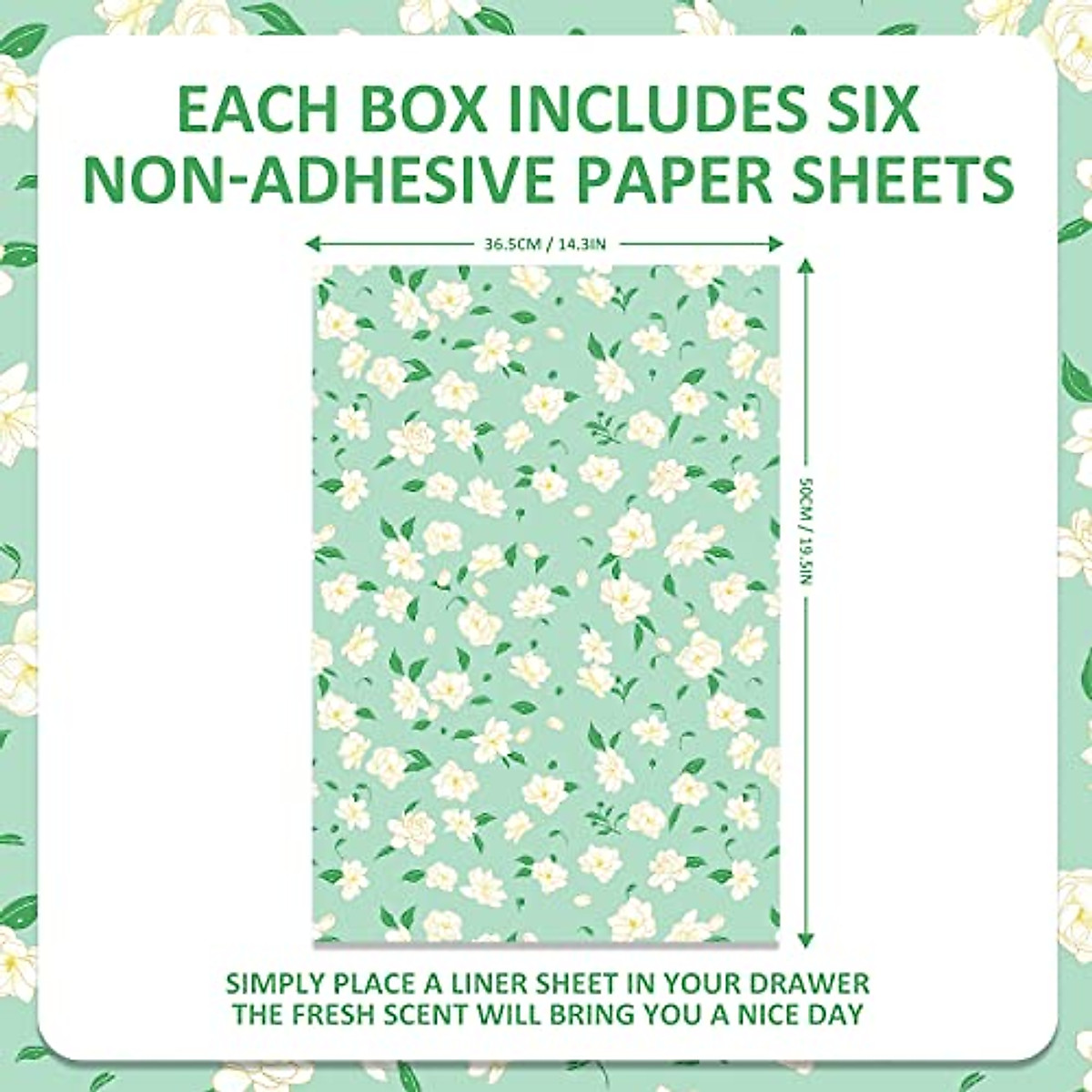 Drawer Liner, Lavender Scented Drawer Liner for Cabinet Drawers, Dresser Shelf, Linen Closet, Non Adhesive Scented Liners, Jasmine Scent 6 Sheets