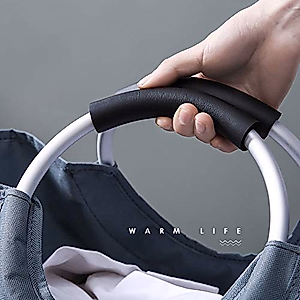 Collapsible Laundry Basket, 82L Large Laundry Hamper with Handles Foldable Washing Bin, Folding Waterproof Oxford Fabric Laundry Bag Storage Clothes Organization for Bathroom Travel Shopping College