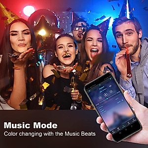 QZYL Led Lights for Bedroom,49.2 Feet Led Strip Lights,Music Sync Color Changing Flexible Rope Lights with Remote App Control Luces Led Strips Lights for Party Home Decoration