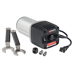 SpinRite Router Motor for Router Lifts and CNC, 2.25HP, Soft Start, Variable Speed, Easy Mount 3.5" Body, Includes Pair of ER20 Collets (1/2" & 1/4"), Collet Nut, Offset Wrench Set