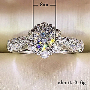 Women Rings Exquisite Hollow Out Ring Engagement Wedding Jewelry Gift (8, US SIZE)