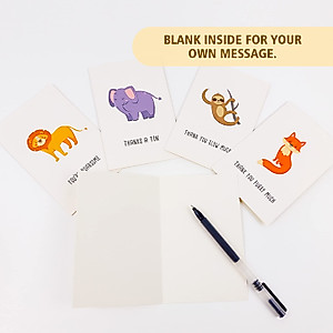 Biturat 48 Thank You Cards Set, Animal Pun Thank You Note Cards Pack, Funny Thank You Cards Bulk, Boxed Assortment Quip Notecards for Gratitude, Recognition, Appreciation, 4 x 6 in