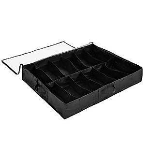 Surblue 12 Pairs Under Bag Shoe Organizer Storage Bag size 2 Pair (Black)