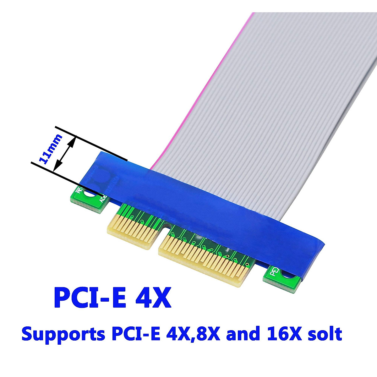 CERRXIAN PCI-e PCI Express 16X Female to 4X Male Riser Mining Extension Cable 14cm(16-4x)