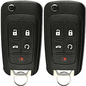 KeylessOption Keyless Entry Car Remote Uncut Flip Key Fob Replacement for OHT01060512 (Pack of 2)