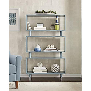 Target Marketing Systems Margo Mid-Century Modern Bookshelf, Antique Blue